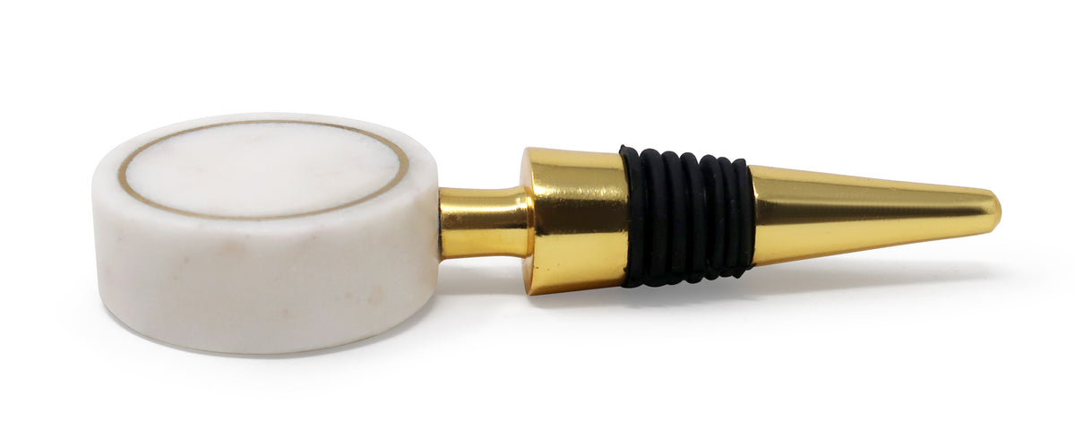 Bottle Stopper with White Marble Head – Classic Touch Decor