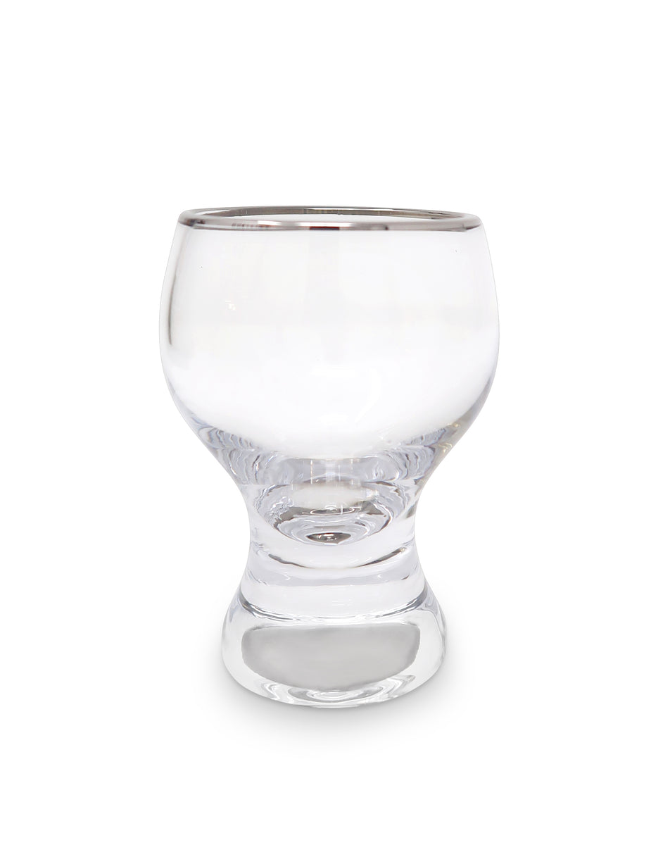 Set of 6 Liquor Glasses with Gold Stem and Rim – Classic Touch Decor