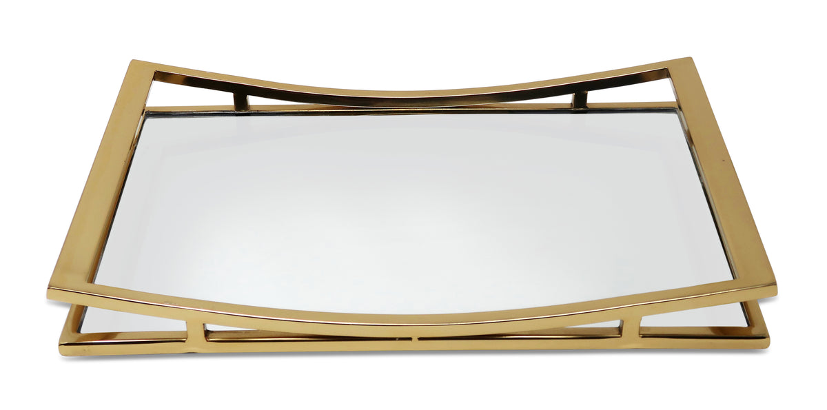 Rectangle Mirror Tray with Silver Walls (2 sizes) – Classic Touch Decor