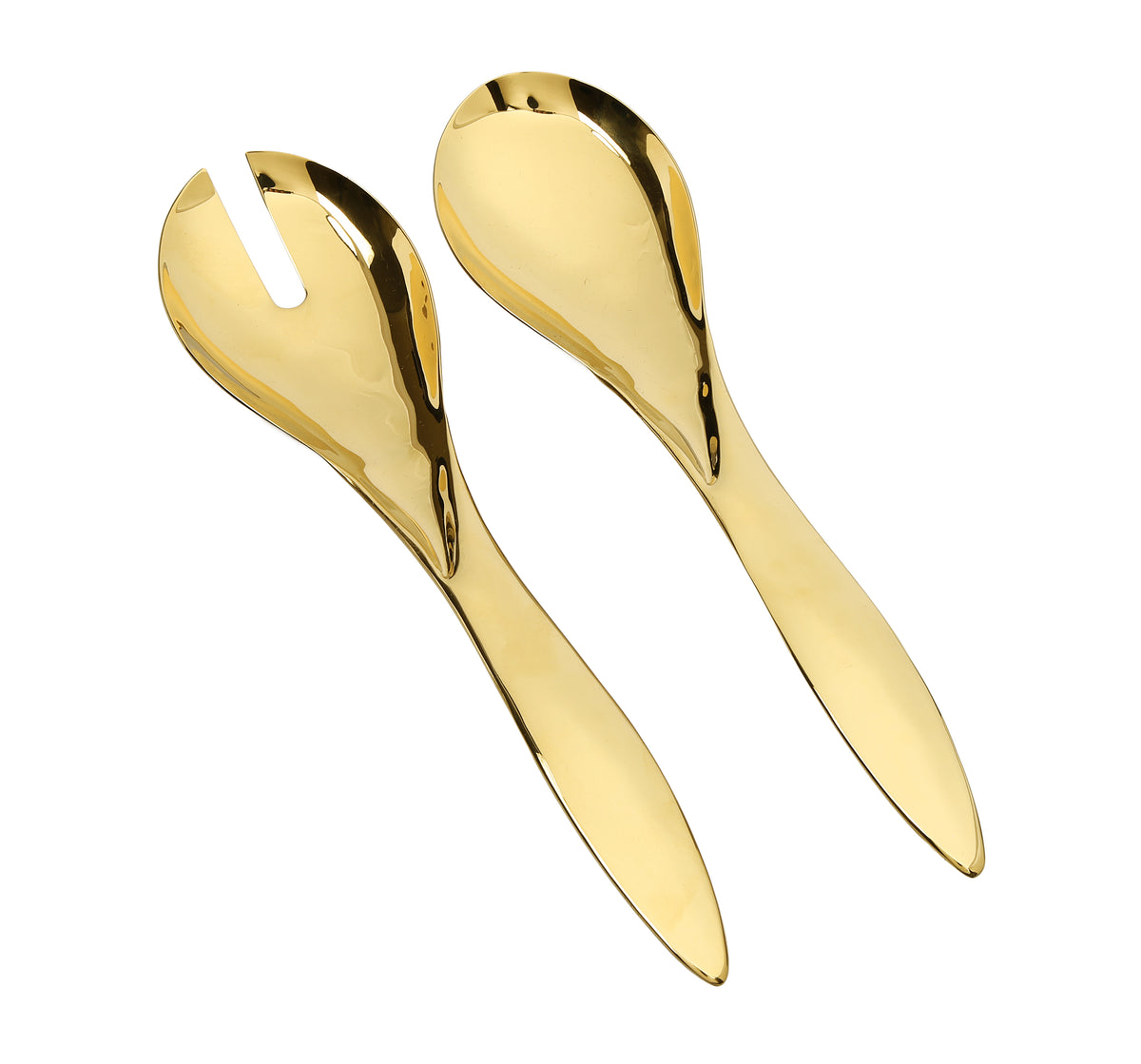 Set of 2 Shiny Gold Salad Servers – Classic Touch Decor
